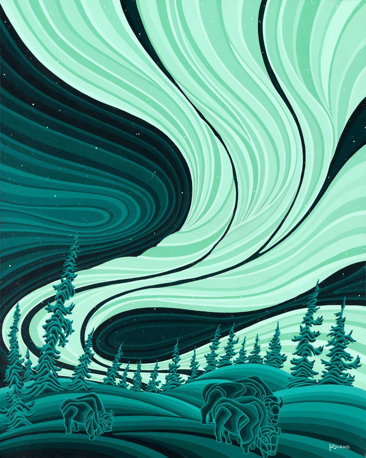 Bison Under the Aurora – Robbie Craig's Northern Projects